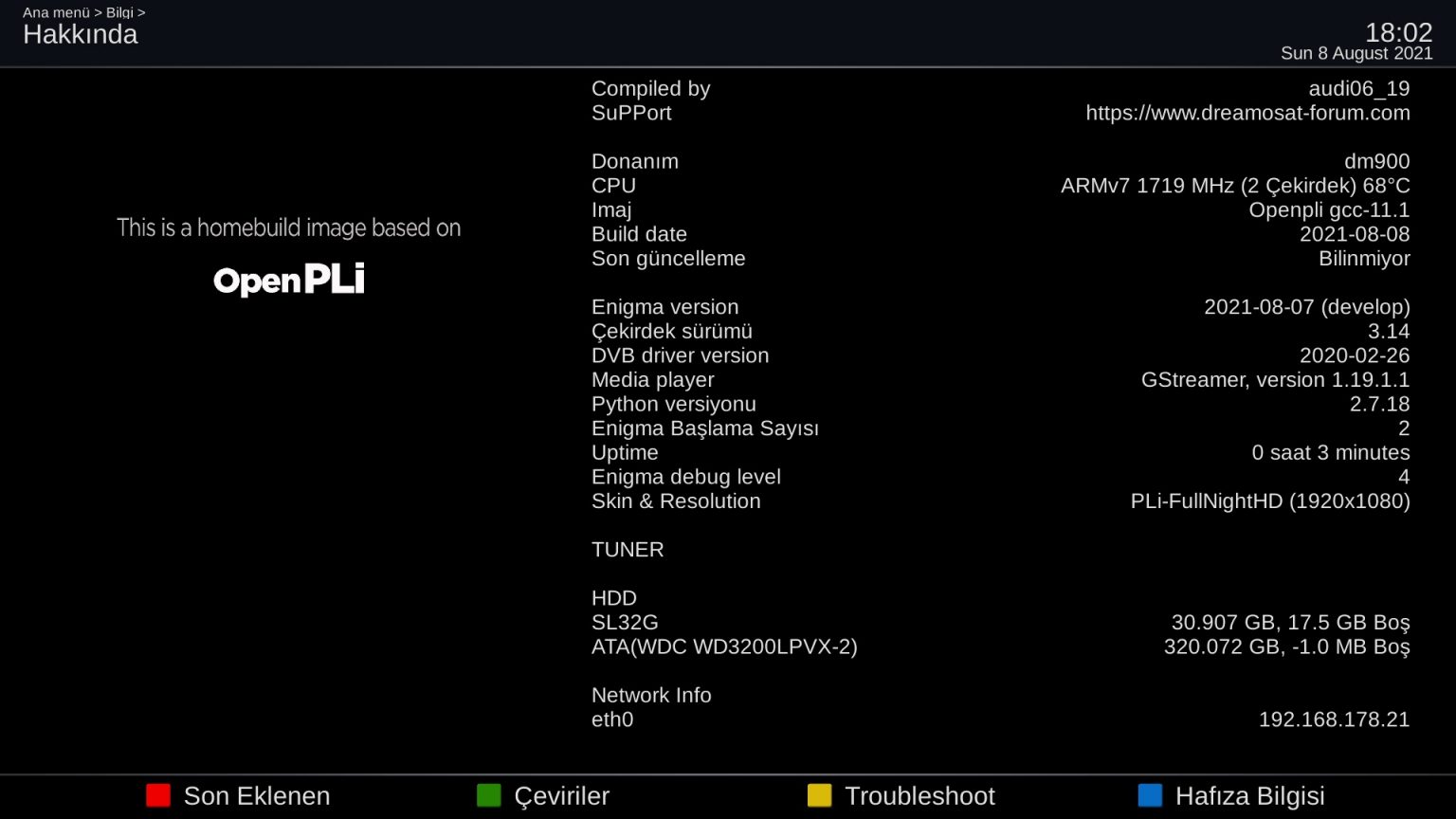 [IMAGE] DM900 UHD : Open PLi 11.1 R2 – ENIGMA2
