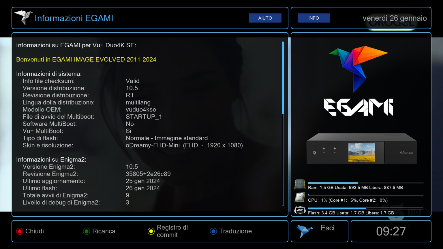 [IMAGE] EGAMI 10.6 for VU+ receivers – ENIGMA2